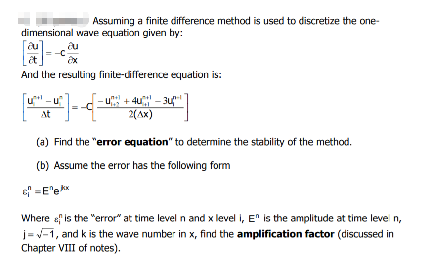 Solved Assuming a finite difference method is used to | Chegg.com