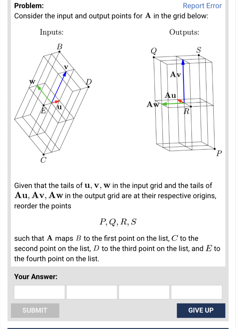 Solved Problem: Report Error Consider the input and output | Chegg.com