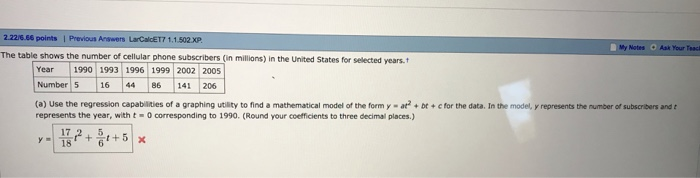 Solved 2.22/6.66 points | Previous Answers LarCalcET7 | Chegg.com