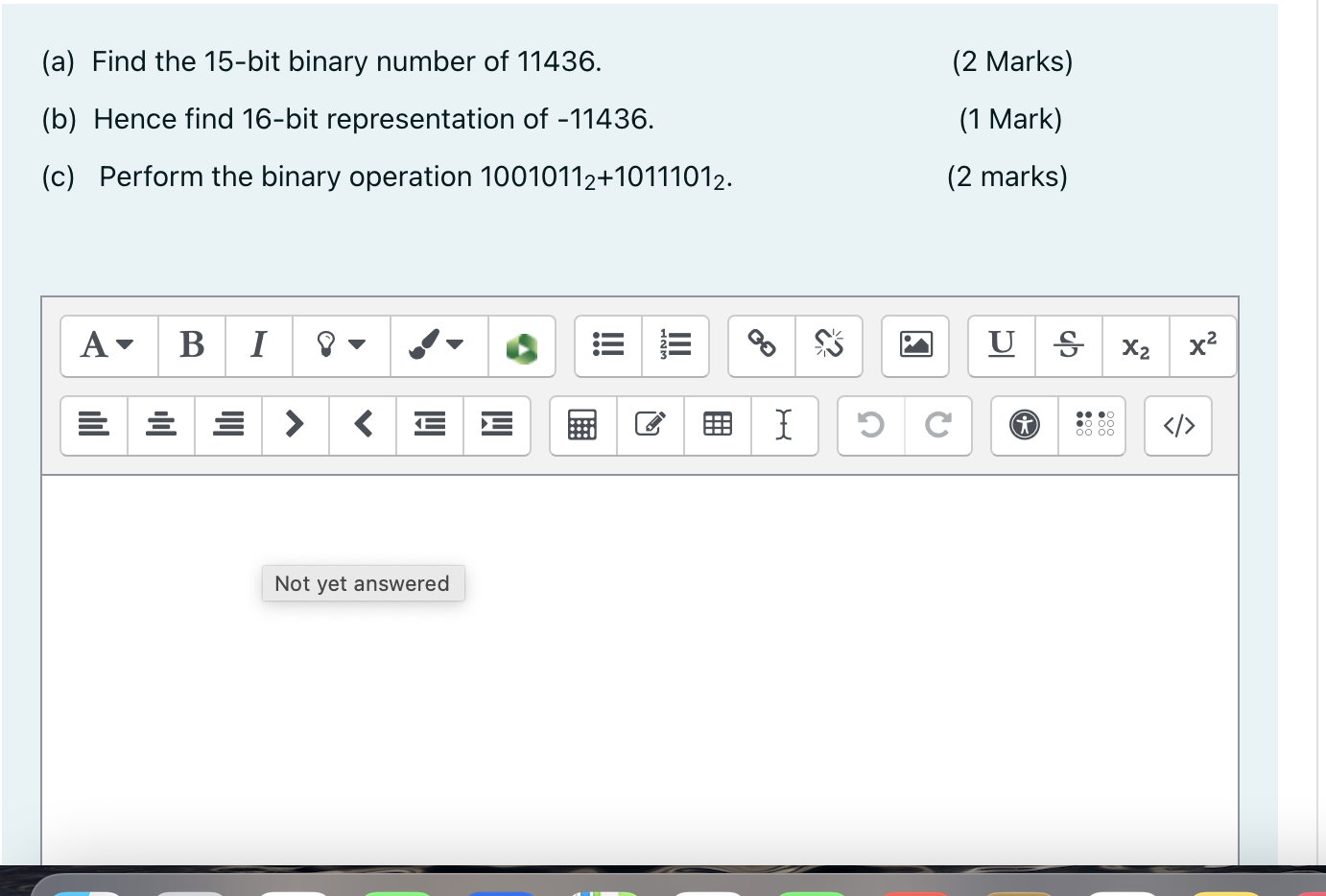 Solved (a) Find the 15-bit binary number of 11436. (2 Marks) | Chegg.com