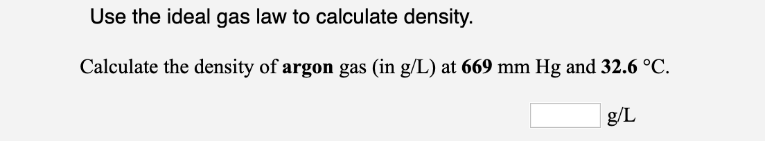 Solved Use the ideal gas law to calculate molar mass. A | Chegg.com
