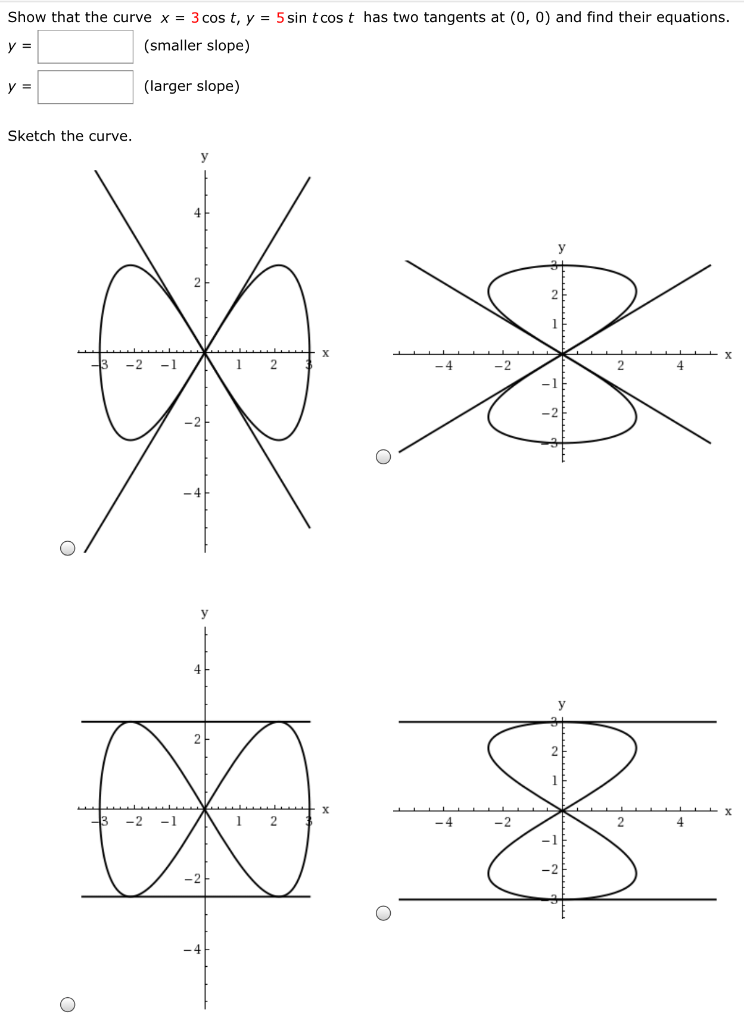 Solved Show that the curve x = 3 cost, y = 5 sin tcost has | Chegg.com