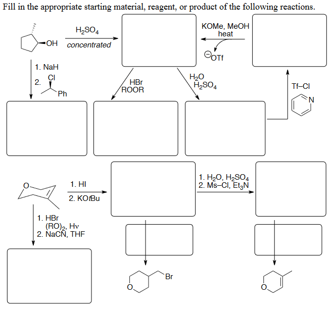 Solved Fill in the appropriate starting material, reagent, | Chegg.com