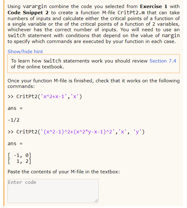 switch Statements A switch statement is multiway | Chegg.com