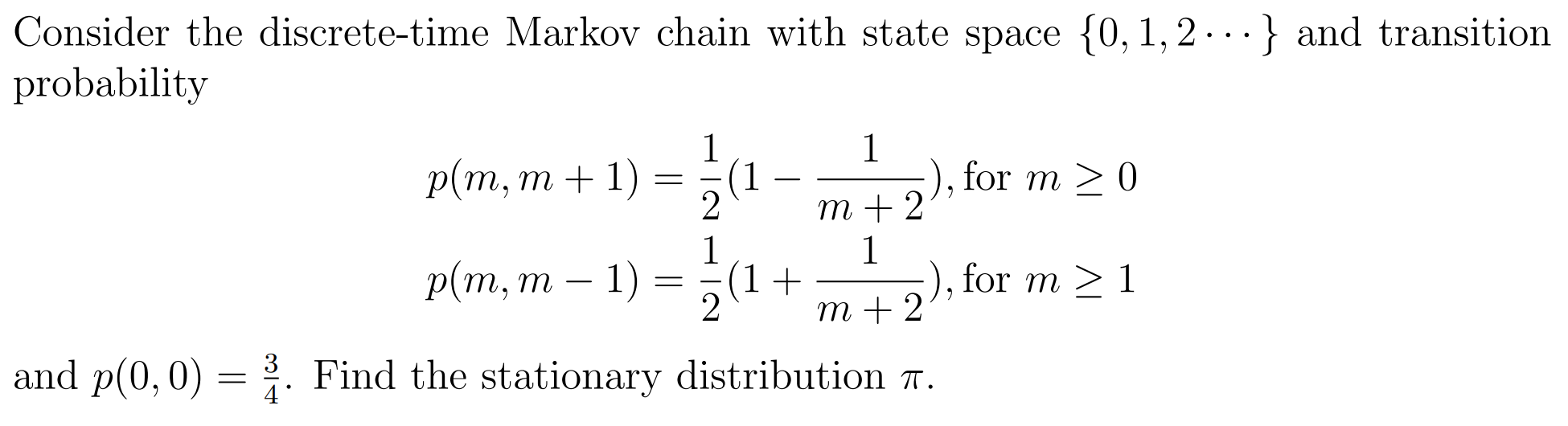 Solved Consider the discrete-time Markov chain with state | Chegg.com