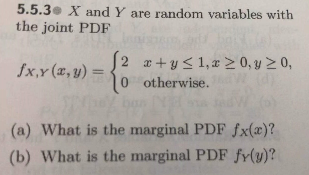 Solved 5.5.3 X and Y are random variables with the joint PDF | Chegg.com
