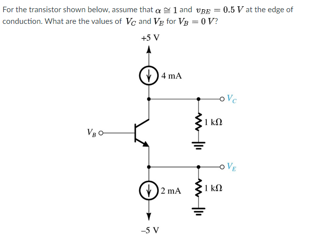 Solved For the transistor shown below, assume that a 21 and | Chegg.com