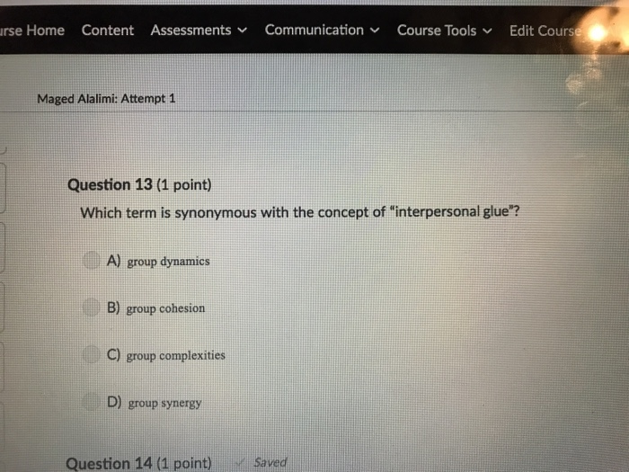 Solved eHome Content Assessments ﹀ Communication ﹀ Course | Chegg.com