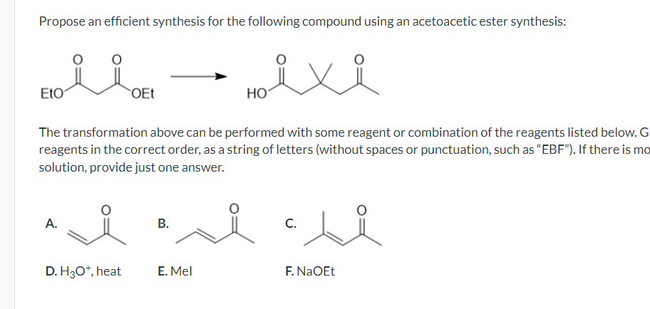 Solved Propose an efficient synthesis for the following | Chegg.com