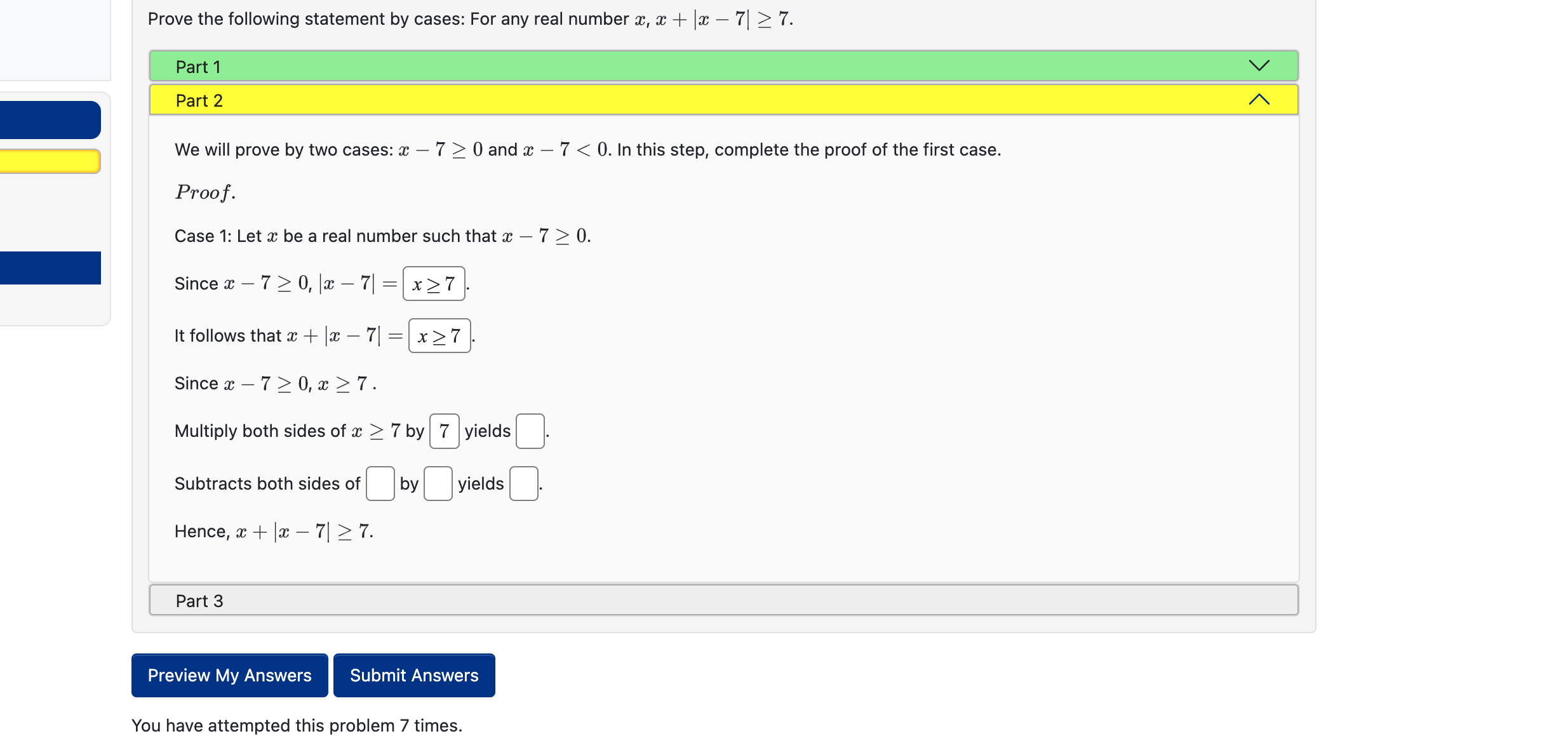 Solved Prove the following statement by cases: For any real | Chegg.com