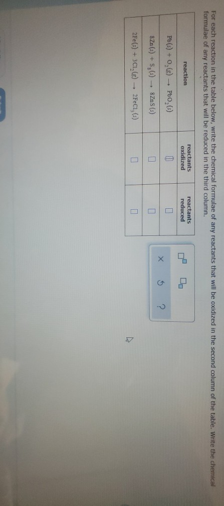 Solved For each reaction in the table below, write the | Chegg.com