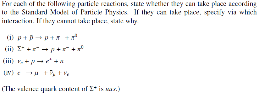 Solved For each of the following particle reactions, state | Chegg.com