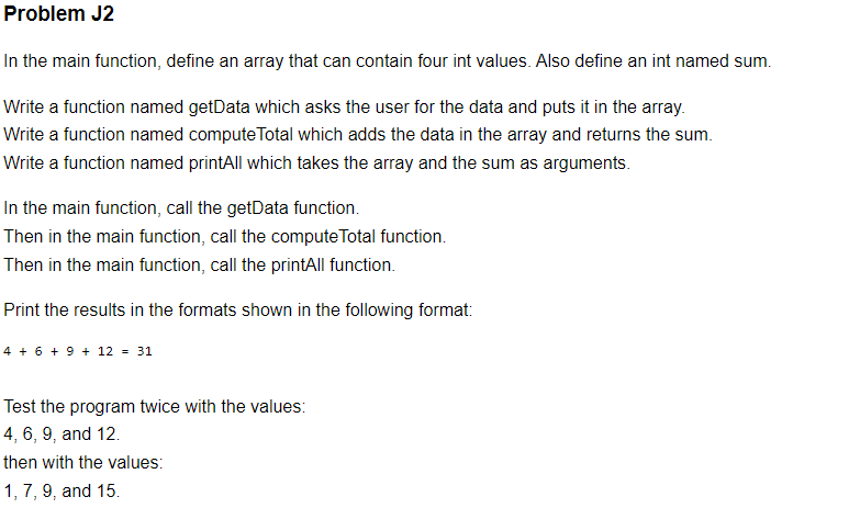 Solved In the main function, define an array that can | Chegg.com