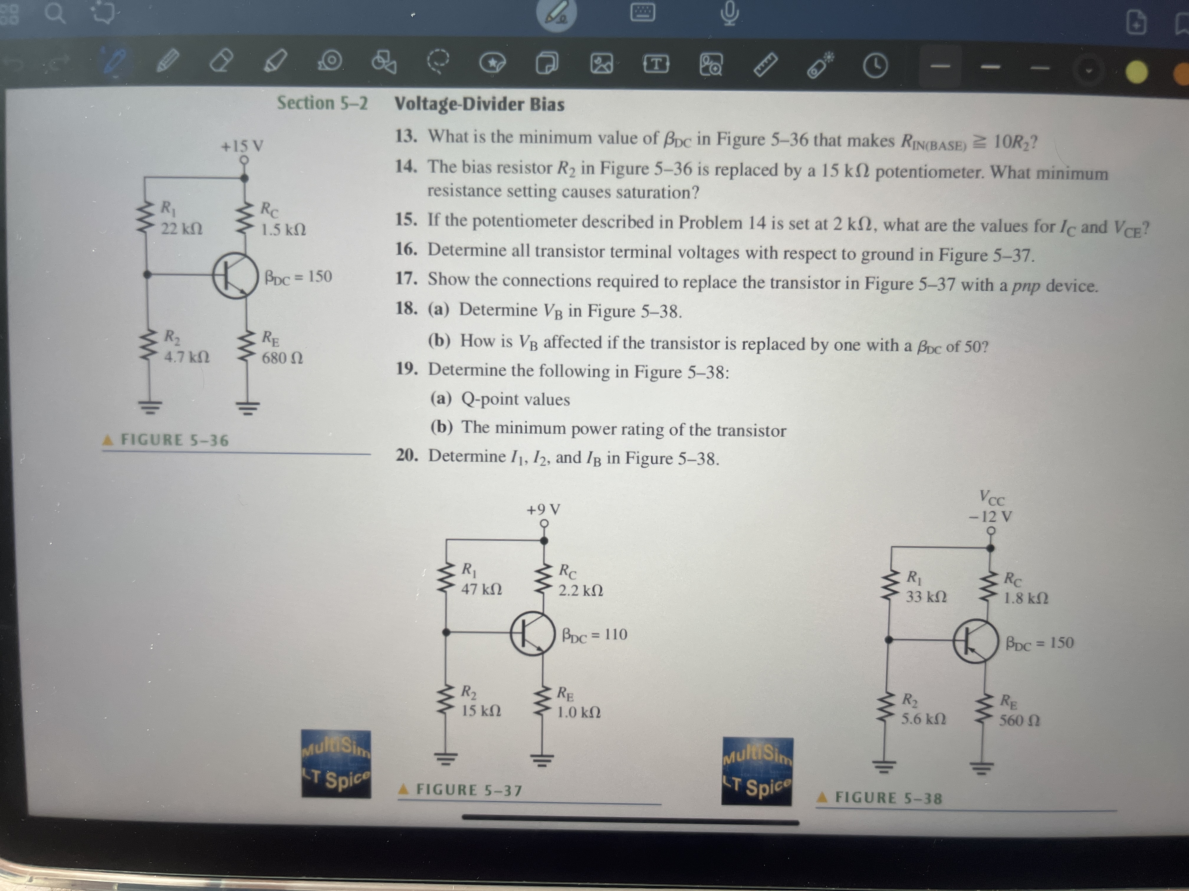 What is ﻿the minimum value of βDC in ﻿Figure 5-36 | Chegg.com