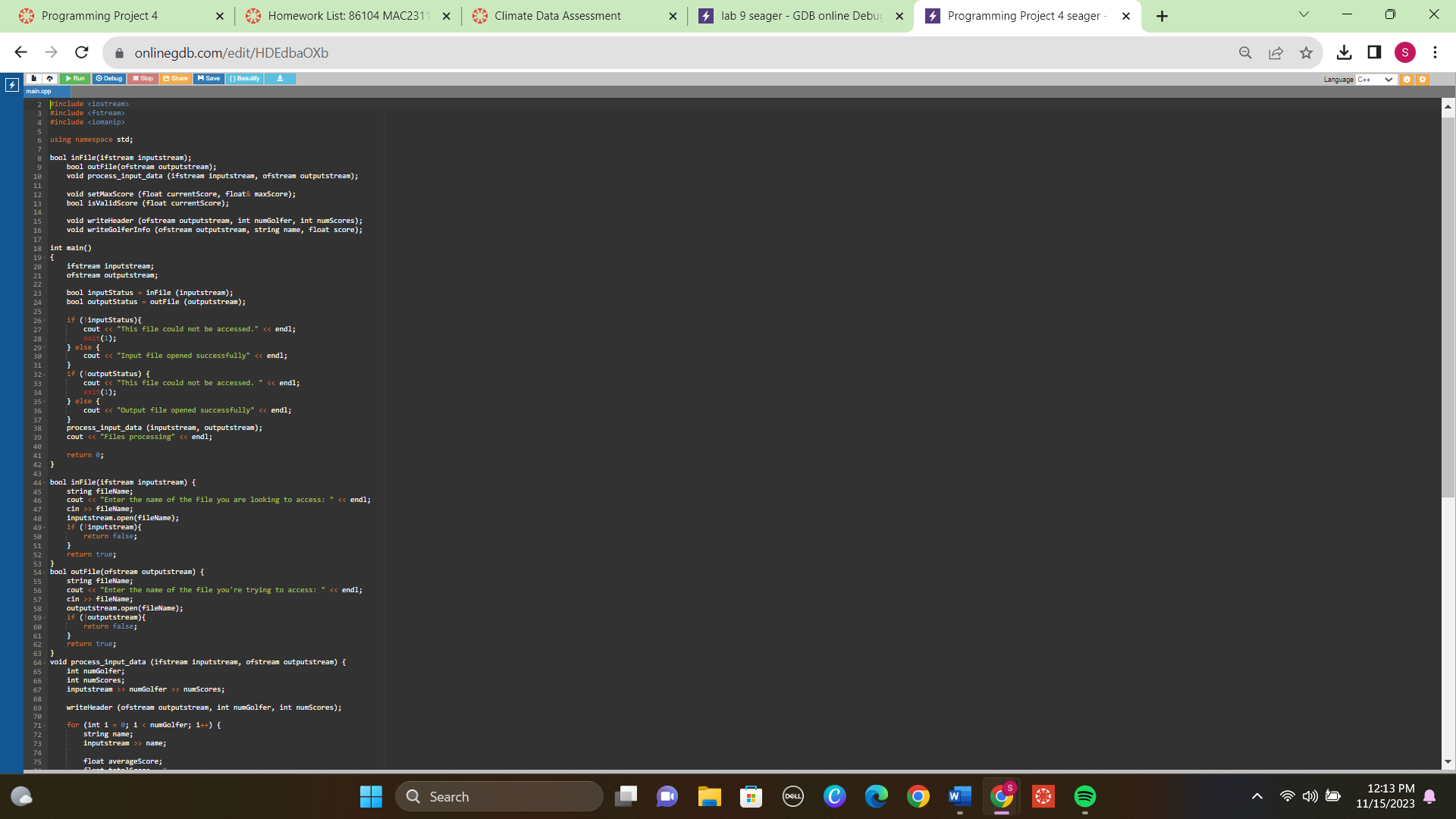 Solved I'm trying to complete a lab assigned to me in C++ | Chegg.com