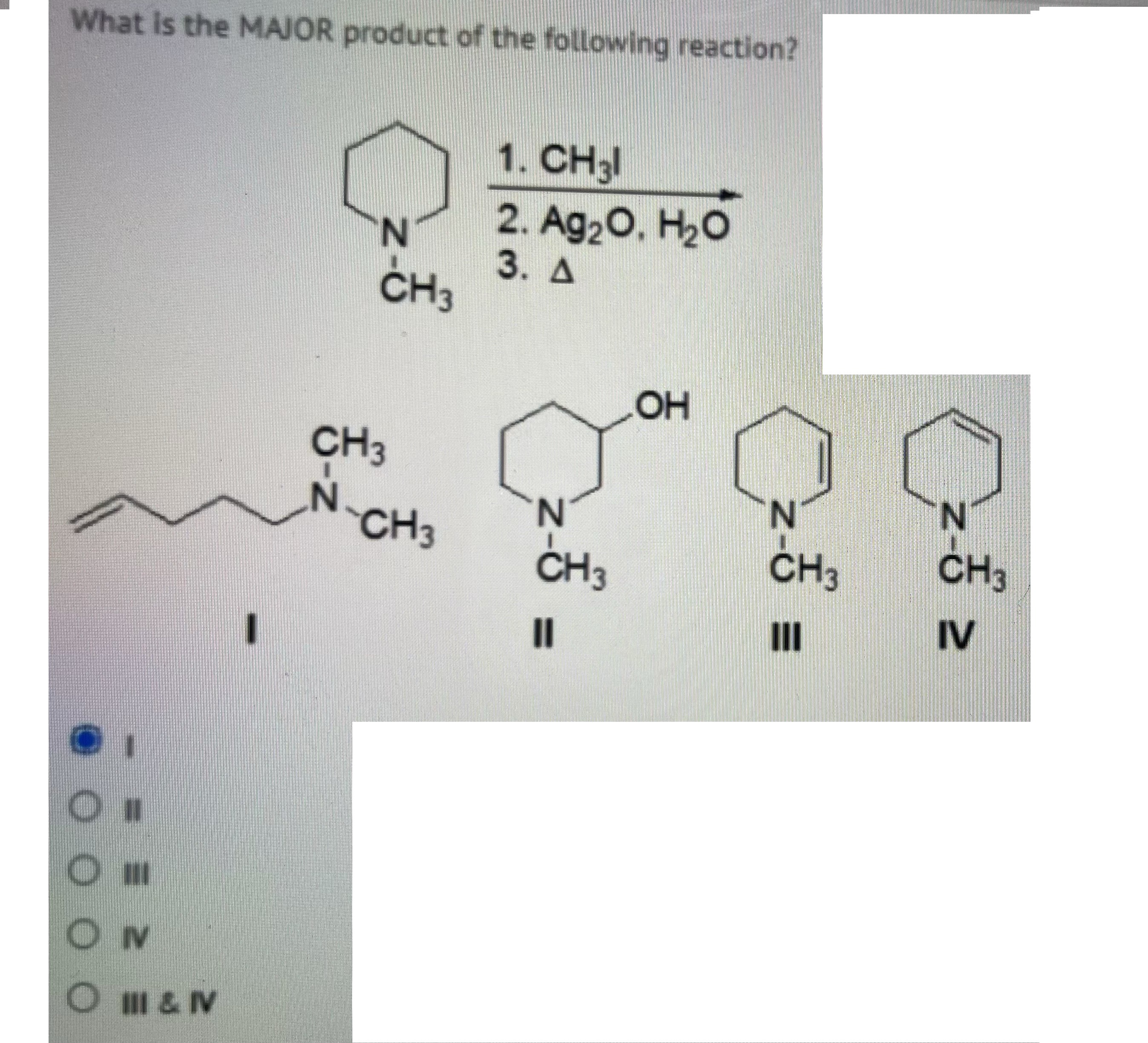 Solved What is the MAJOR product of the following reaction? | Chegg.com