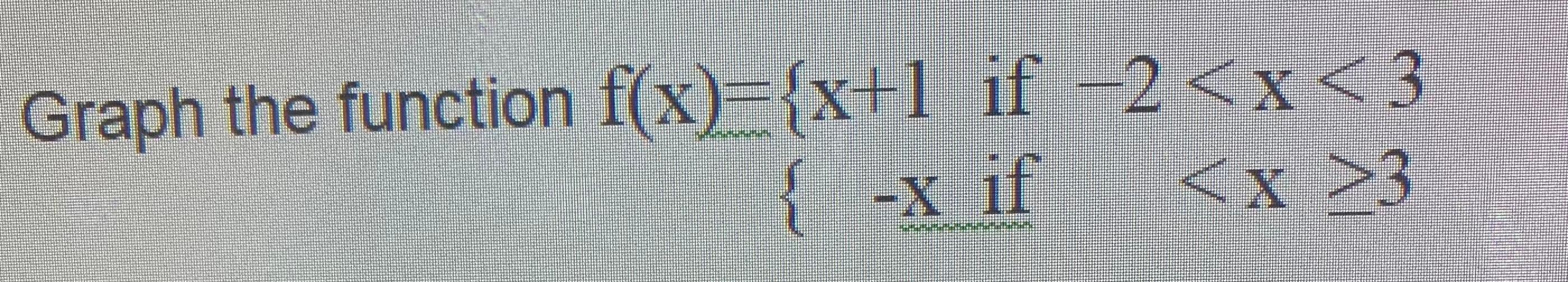 Solved Graph the function f(x)={x+1 if −2 | Chegg.com