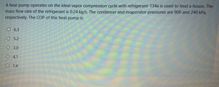 Solved A heat pump operates on the ideal vapor compression | Chegg.com