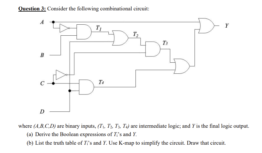 Solved Question 3: Consider the following combinational | Chegg.com