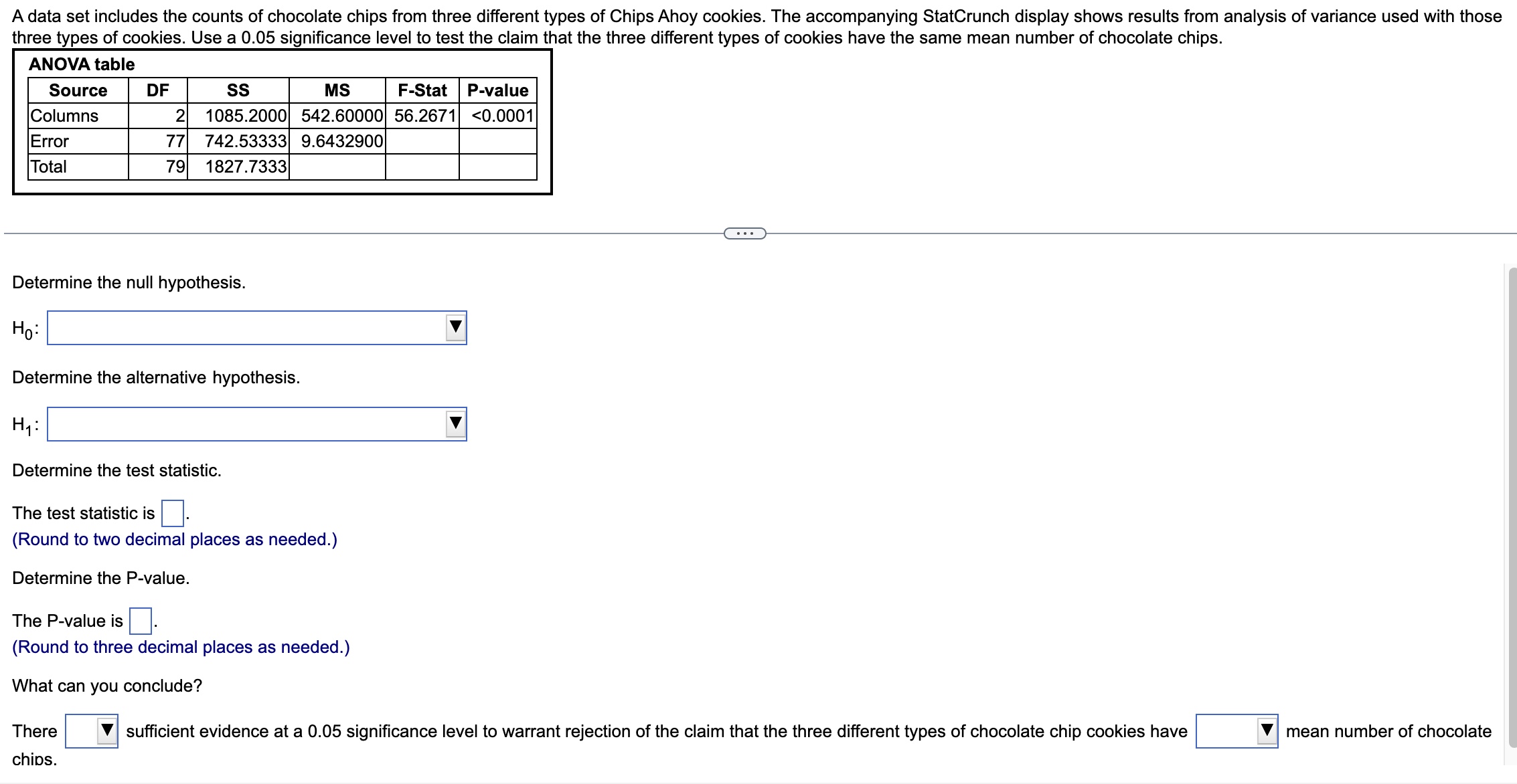 Solved A data set includes the counts of chocolate chips | Chegg.com