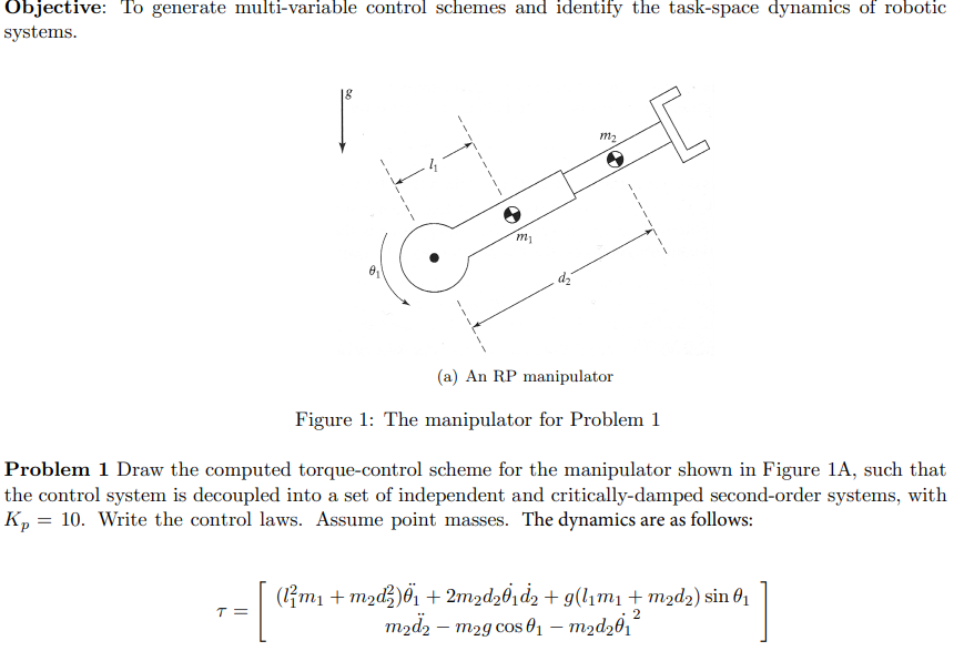 Draw the computed torque-control scheme for the | Chegg.com Draw the computed torque-control scheme for the | Chegg.com
