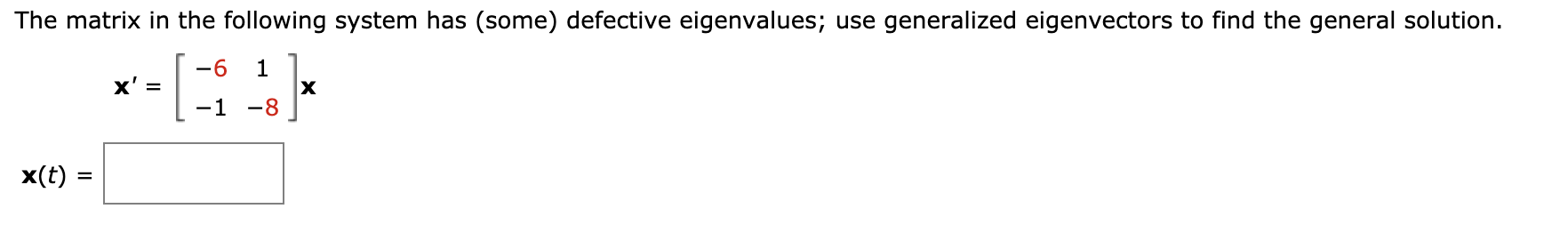Solved The Matrix In The Following System Has Some