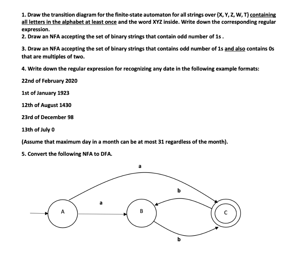 Solved 1. Draw the transition diagram for the finite-state | Chegg.com