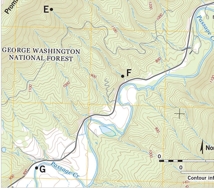 Examine this topo map of the Strasburg, Virginia | Chegg.com