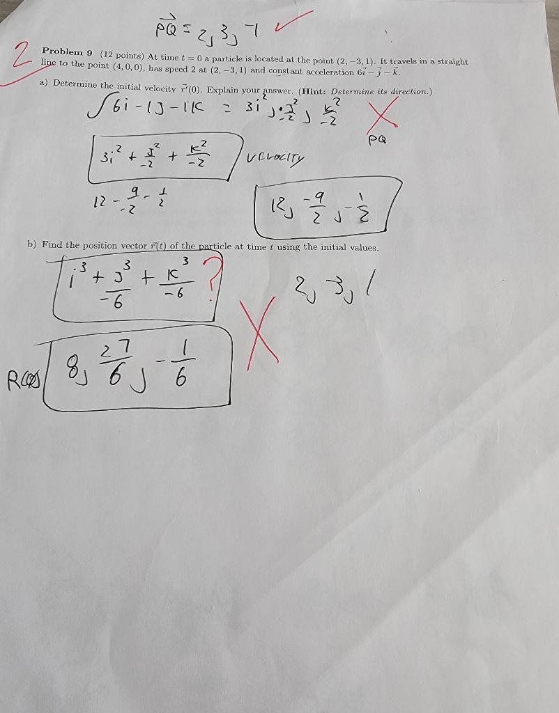 Solved Problem 9 (12 points) At time t=0 a particle is | Chegg.com