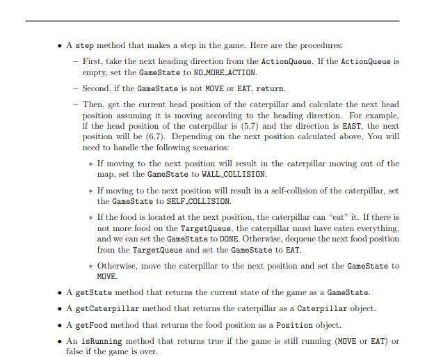 Solved PART - III: Caterpillar Game (30 points) In PART-III, | Chegg.com