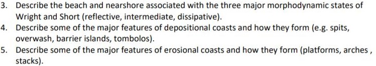Solved 3. Describe the beach and nearshore associated with | Chegg.com