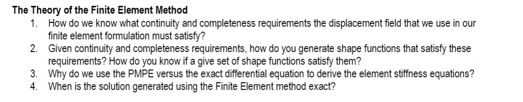 Solved The Theory of the Finite Element Method 1. How do we | Chegg.com