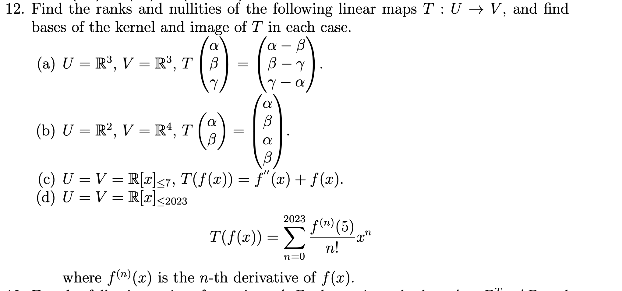 Solved 2. Find the ranks and nullities of the following | Chegg.com