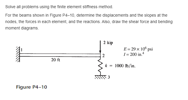 Solved Solve all problems using the finite element stiffness | Chegg.com