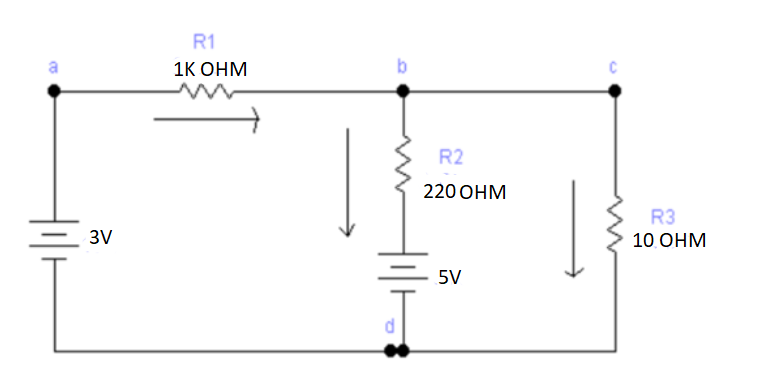 Solved SOLVE FOR IR1, IR2, IR3, Vbd Use KCL and KVL | Chegg.com