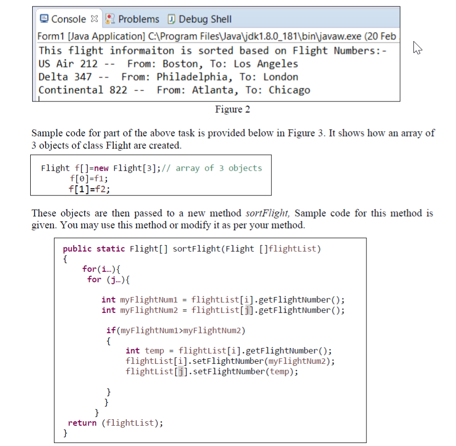 Solved 1) Design and implement a class called Flight that | Chegg.com