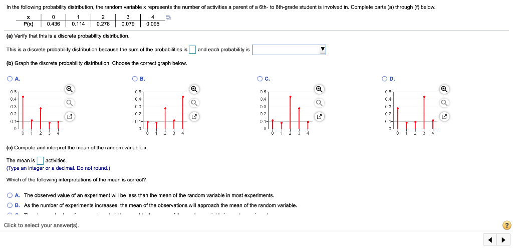 Solved D In the following probability distribution, the | Chegg.com