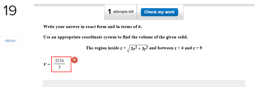 Solved Write your answer in exact form and in terms of π. | Chegg.com