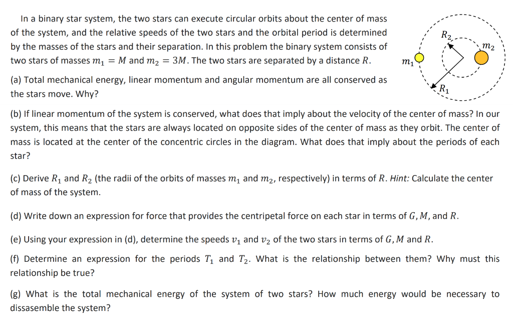 Solved R2- 4m2 In a binary star system, the two stars can | Chegg.com
