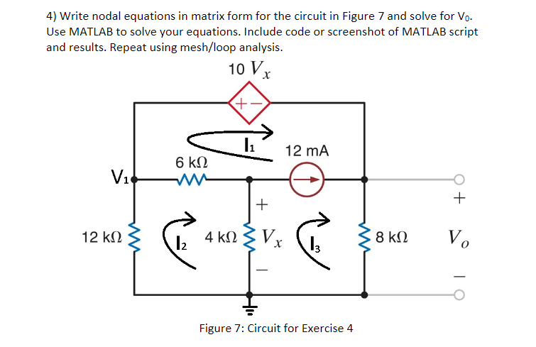 Solved 4) Write nodal equations in matrix form for the | Chegg.com