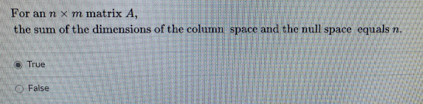 Solved For an n x m matrix A, the sum of the dimensions of | Chegg.com