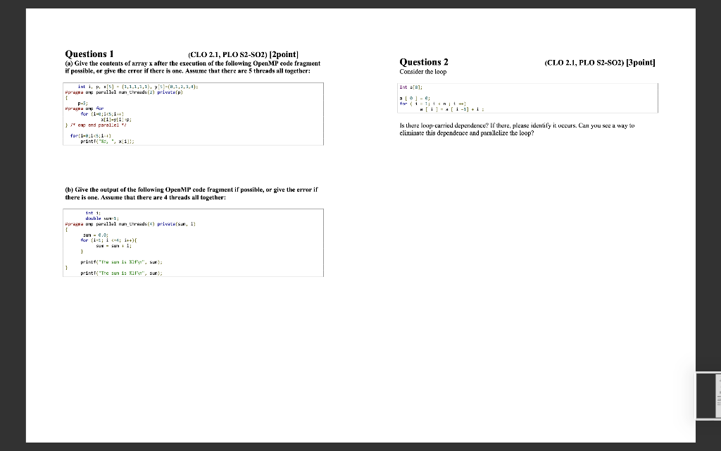 Solved (a) Give the contents of array x after the execution | Chegg.com