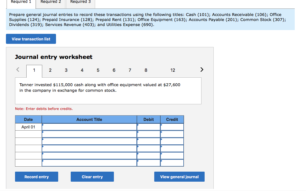 Solved Problem 2-1A Preparing and posting journal entries; | Chegg.com