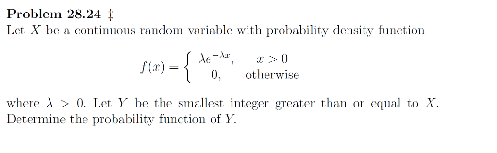 Solved Problem 28.24 t Let X be a continuous random variable | Chegg.com