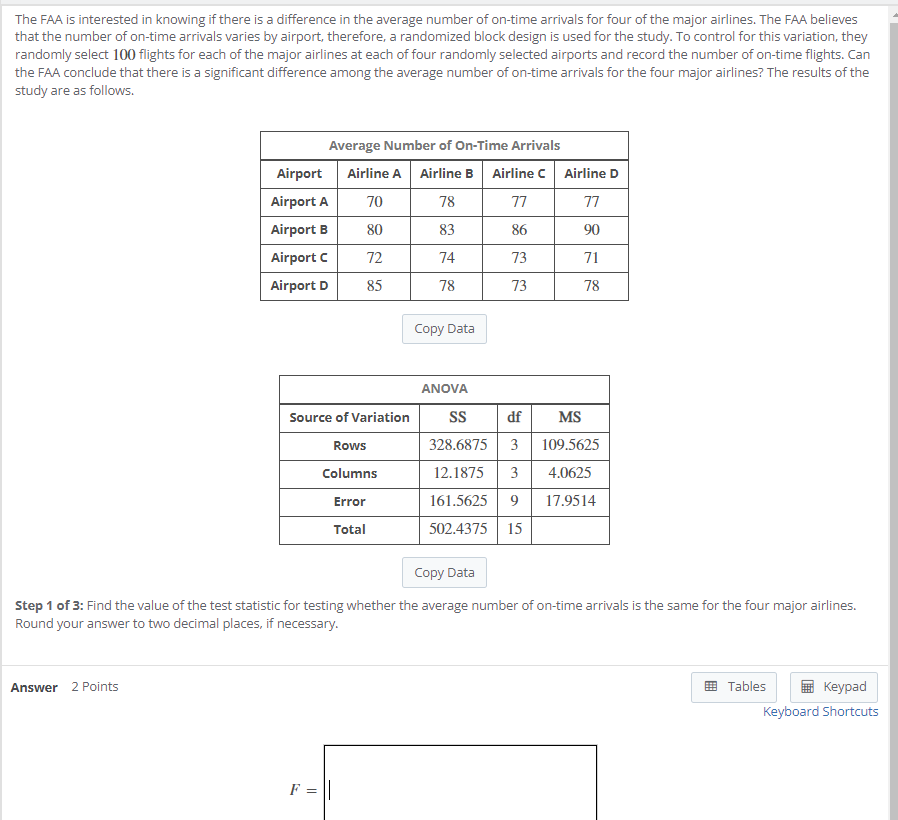 Solved The FAA is interested in knowing if there is a | Chegg.com
