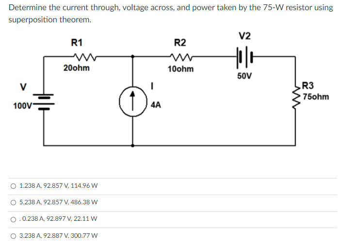 Solved Determine the current through, voltage across, and | Chegg.com