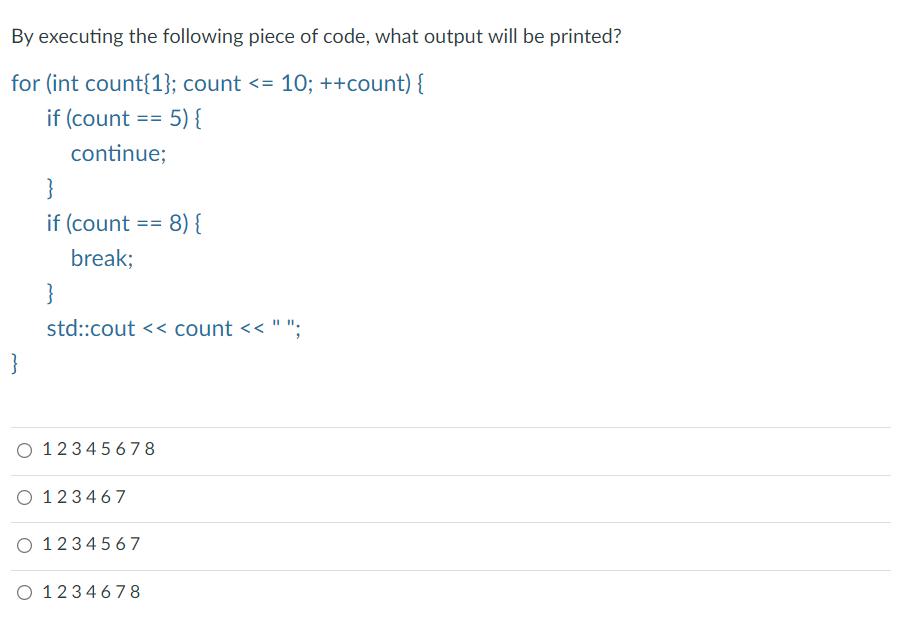 Solved By executing the following piece of code, what output | Chegg.com