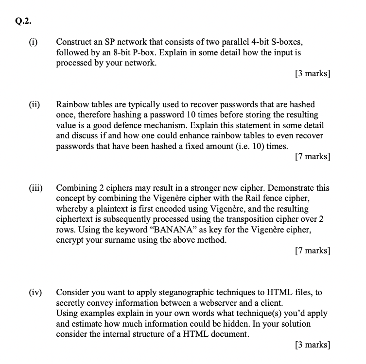 Solved Q.2. (i) Construct an SP network that consists of two | Chegg.com