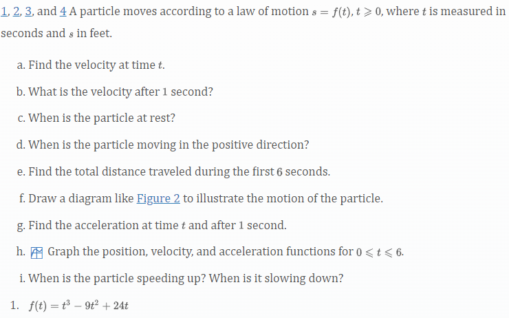 Solved 1,2,3, and 4 A particle moves according to a law of | Chegg.com