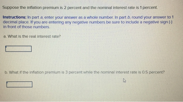 Solved Suppose the inflation premium is 2 percent and the | Chegg.com